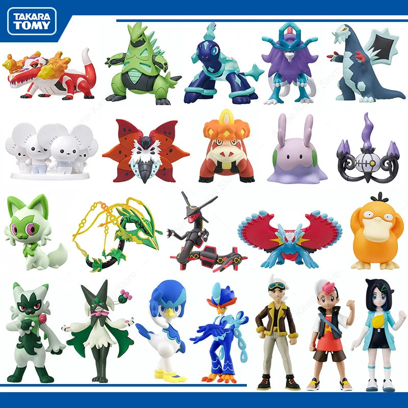 TOMY-Pokemon-Mini-Figures-Mega-Rayquaza-Quaxwell-Crocalor-Sprigatito ...