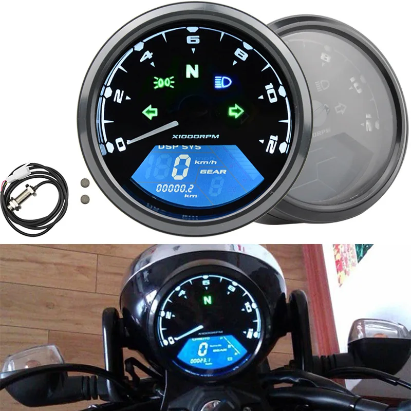 Motorcycle LED Waterproof LCD Meter Electric Car Modification ...