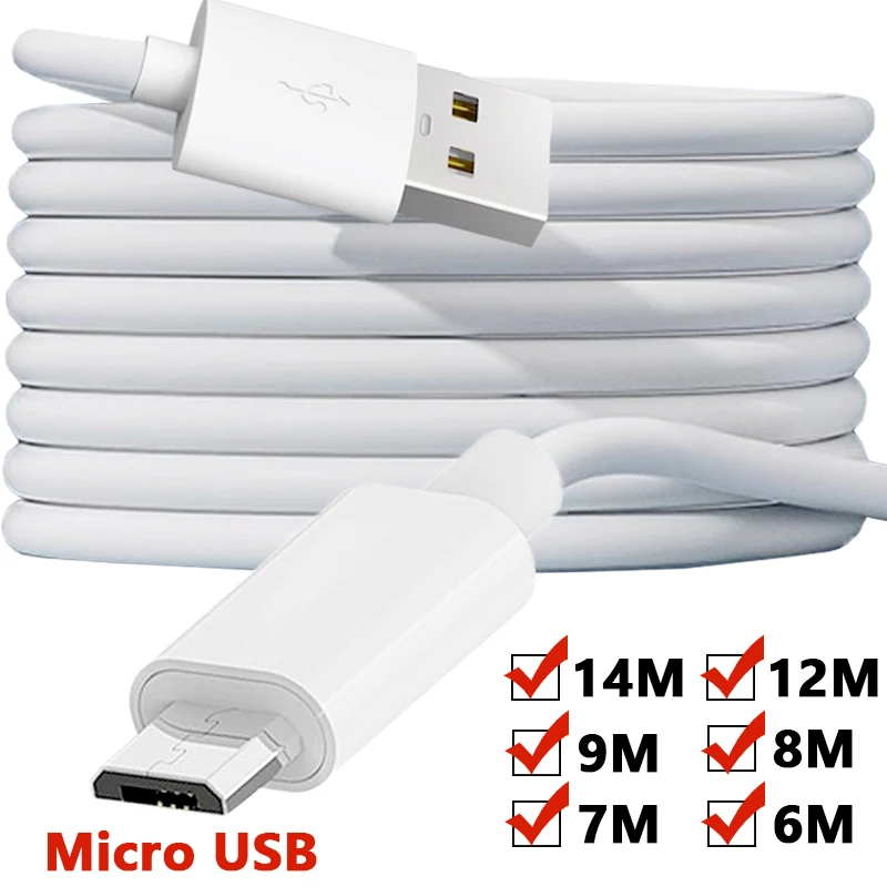 14 Meters Super Long Micro USB Charging Cable High-Speed Data Transfer ...