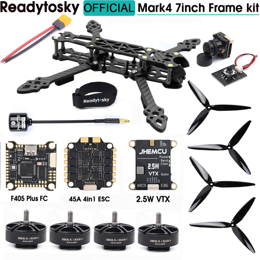 Mark4-7inch-295mm-Carbon-Fiber-Frame-Aocoda-F405-45A-4in1-ESC-2207 ...