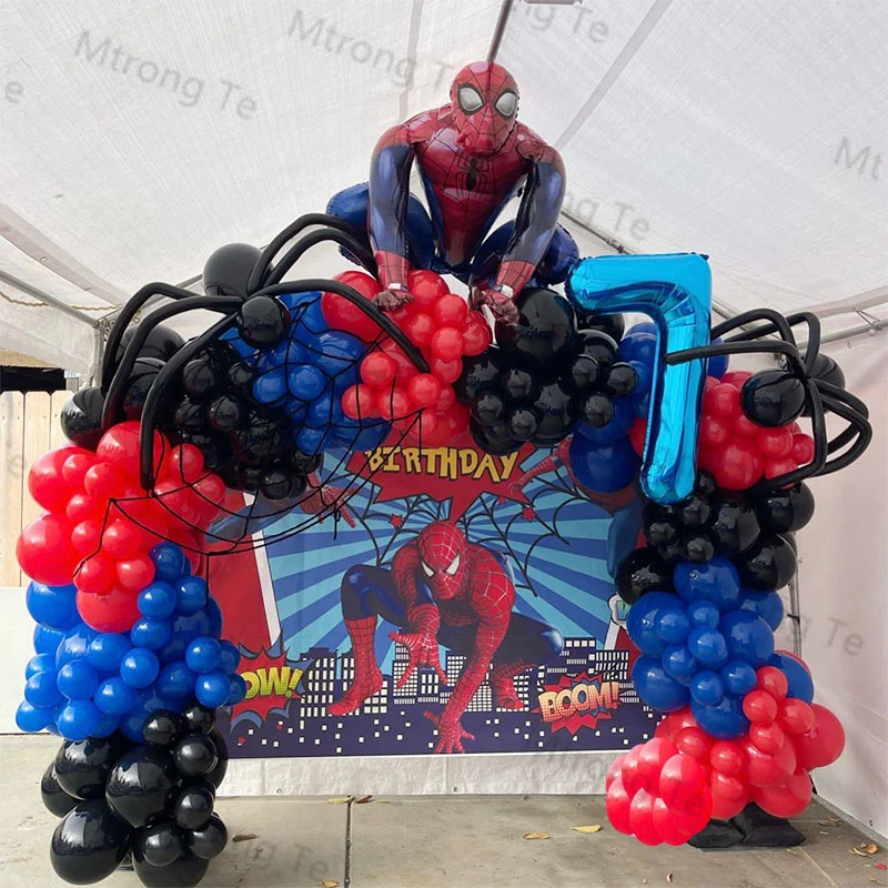 3D-Spiderman-Arch-Garland-Kit-Balloons-40-Number-Inflatable-Ball-Baby ...