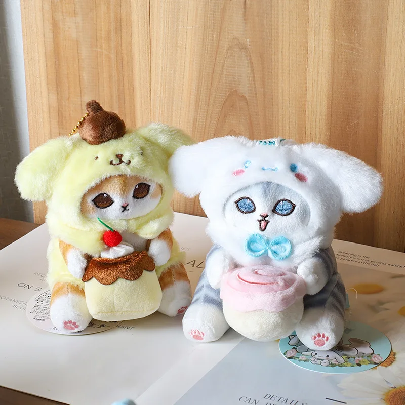 12Cm-Cute-Shark-Fried-Shrimp-Cat-Plush-Doll-Sanrio-Plushies-Keychain ...