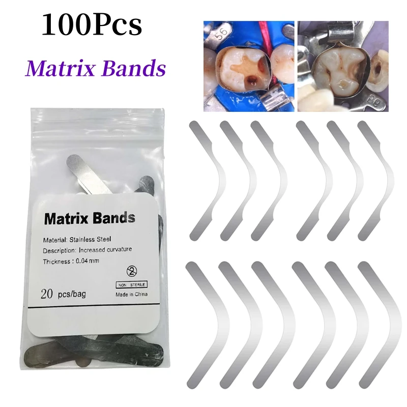 100Pcs-Dental-Matrix-Bands-Tofflemire-Matrix-Gingival-Wall-Lift-Large ...