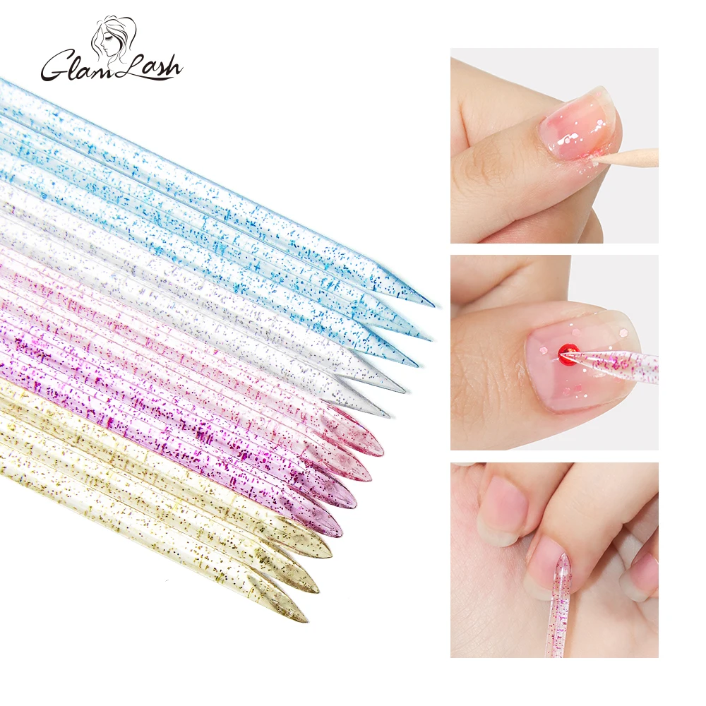 GLAMLASH-50-100-Pieces-Reusable-Double-head-Crystal-Cuticle-Pusher ...