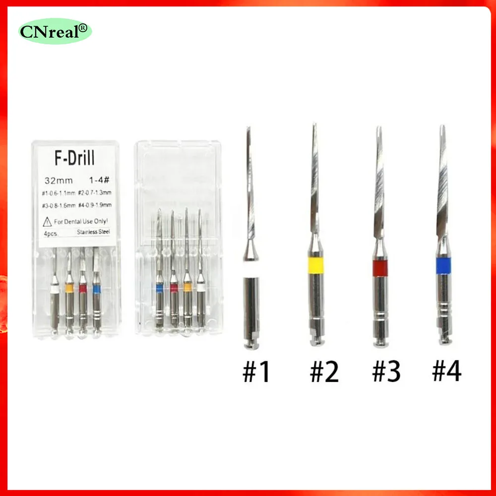 4Pcs-Box-Dental-F4-Fiber-Drill-Metal-Reamers-Drills-Bit-For-Fiber-Post ...