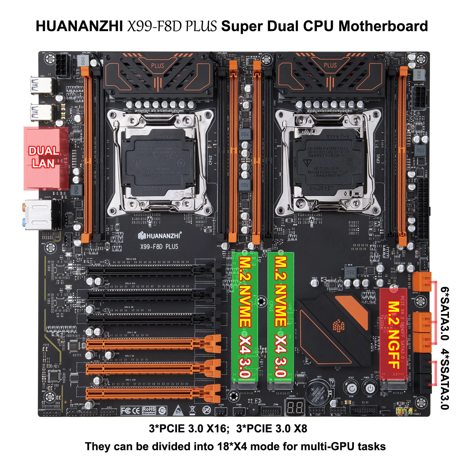 HUANANZHI-placa-base-X99-F8D-PLUS-LGA2011-3-de-CPU-Super-Dual-3-ranuras ...