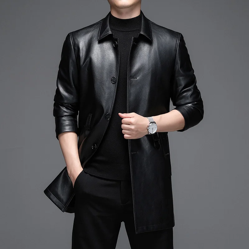 Real-Sheepskin-Leather-Jacket-Men-2024-Spring-Autumn-Man-Trench-Coat ...