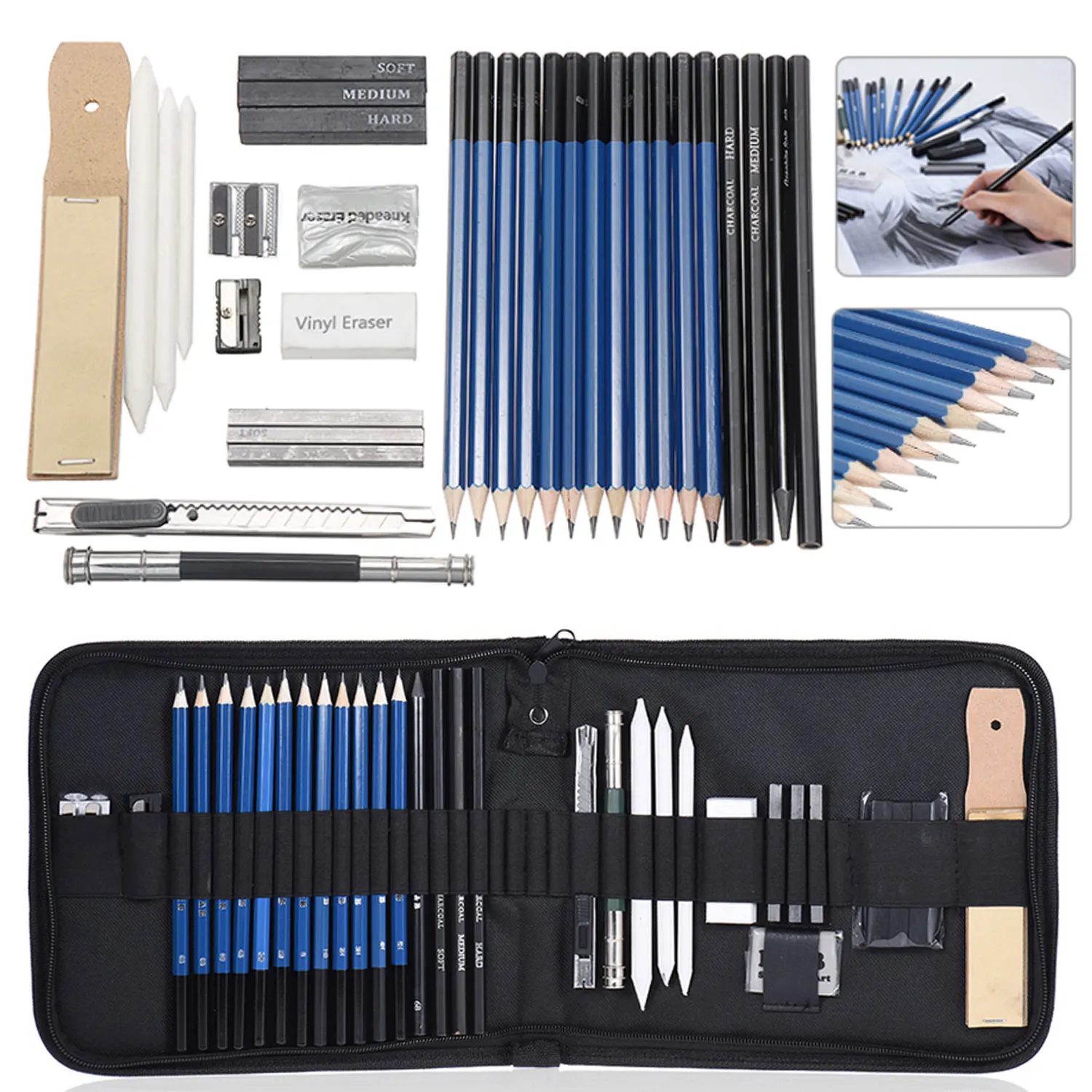 Drawing-Painting-Sketch-Kit-Set-with-Pencil-Erasers-Sharpener-for ...