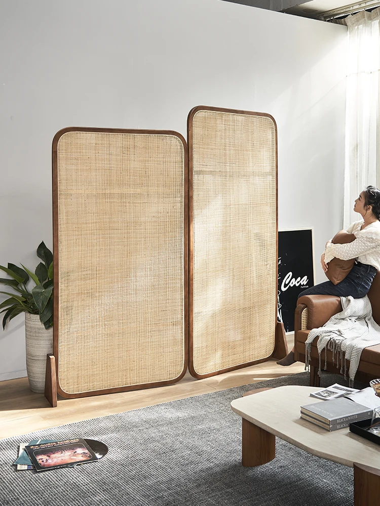 Vintage-Rattan-Sichtschutz Für Den Hauseingang, Abnehmbare Trennwand Im ...