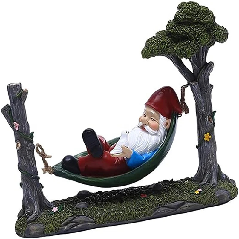 European-Garden-Hammocks-Statue-Creative-Swinging-Dwarf-Decor-Resin ...