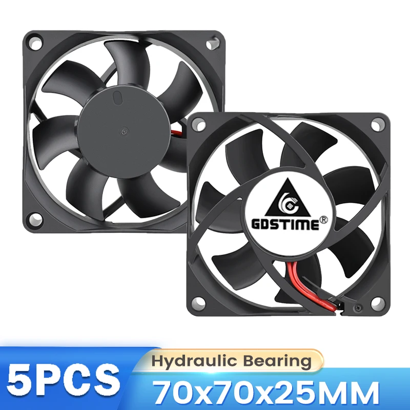 5-PCS-Gdstime-7cm-70mm-Brushless-Cooler-DC-12V-24V-7025-Axial-Fan ...
