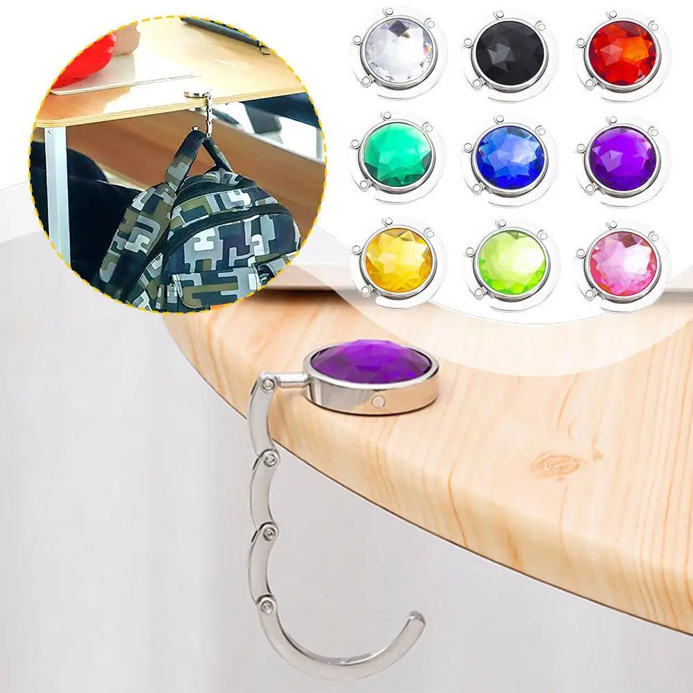 Handbag-Foldable-Bag-Hook-Diamond-Circular-Folding-Portable-Hanging-Bag ...
