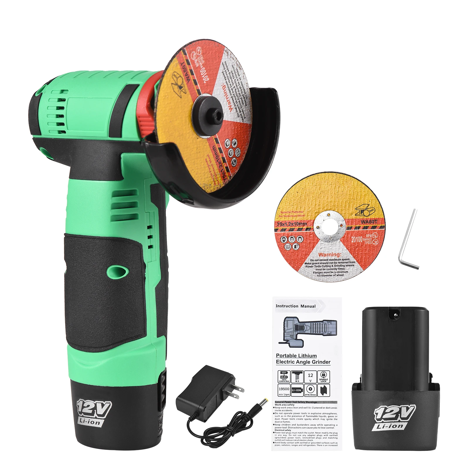 12V-Cordless-Angle-Grinder-Tool-Kit-Portable-Electric-Angle-Grinder ...