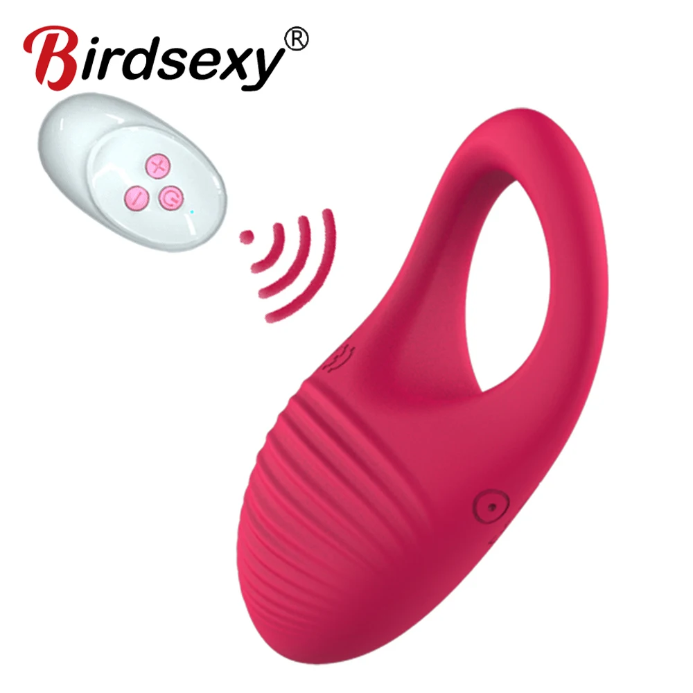 Wireless Remote Control Cockring Vibrator Clitoris Stimulation Sleeve for Penis Ring Sex Toys ...
