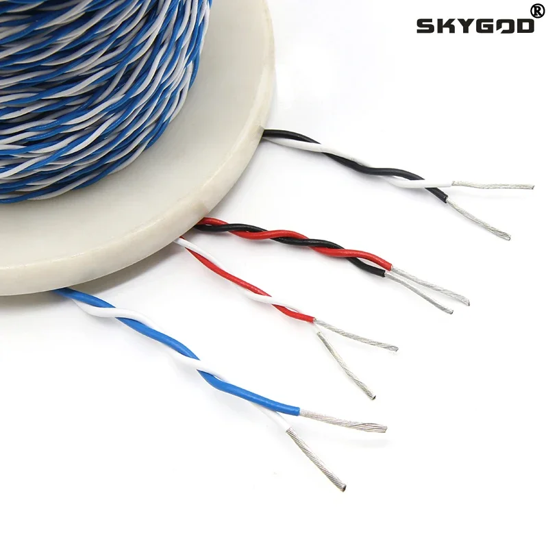 2/5/10m AFS200 PTFE Wire 2pins 26/25/24/22/20/18/17/15/13AWG High Temperature DIY FEP Twised ...