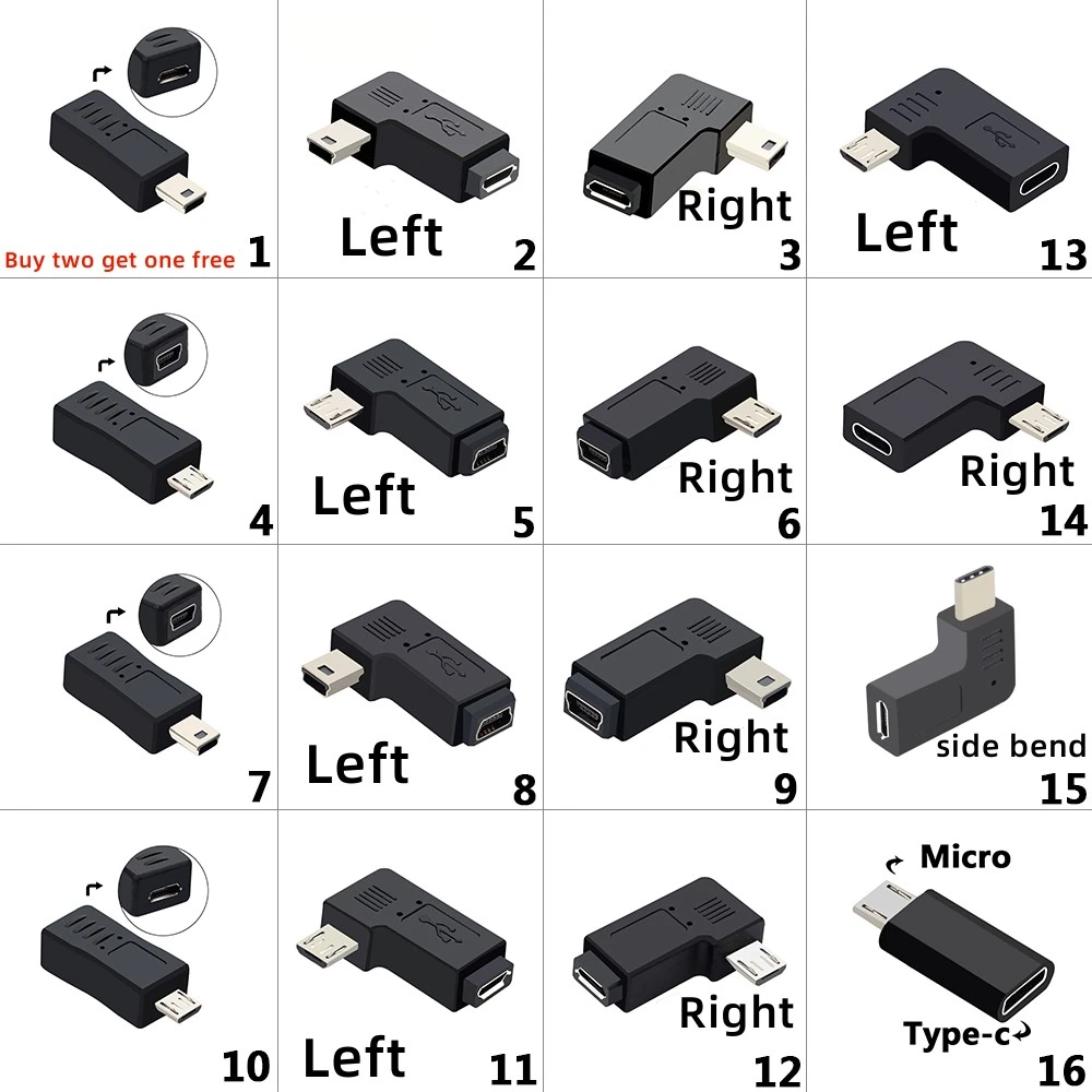 Angled 90 Degree Usb Male Female Adapt | Mini Usb B Type 5pin Male ...