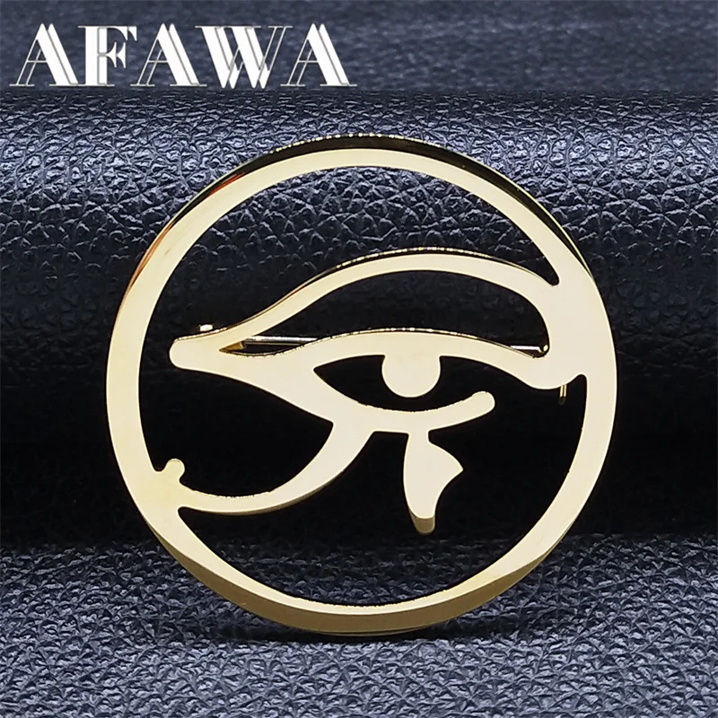 Ancient-Egypt-Eye-of-Horus-Brooch-Pin-Stainless-Steel-Egyptian-Pharaoh ...