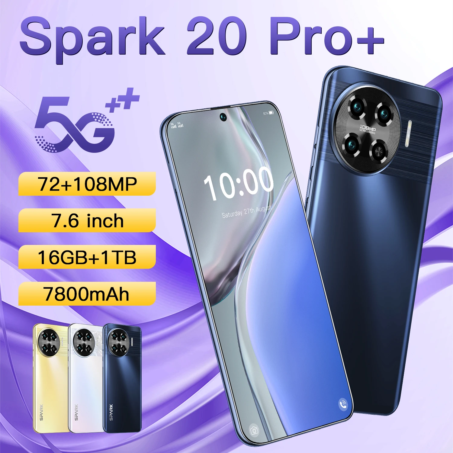 Global-Version-Spark-20-Pro-Smartphone-5G-Android-7-6-inch-16GB-1TB ...