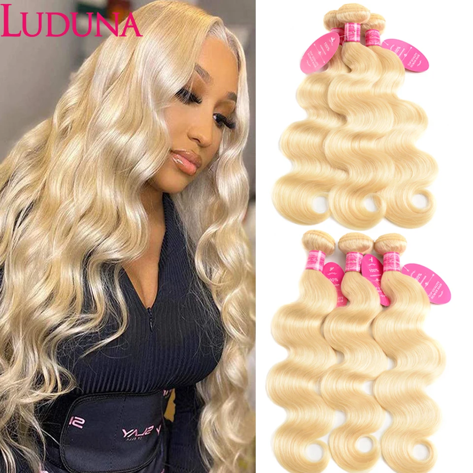 Luduna mechones de cabello humano 613 Remy 100%, 613, Rubio, brasileño ...