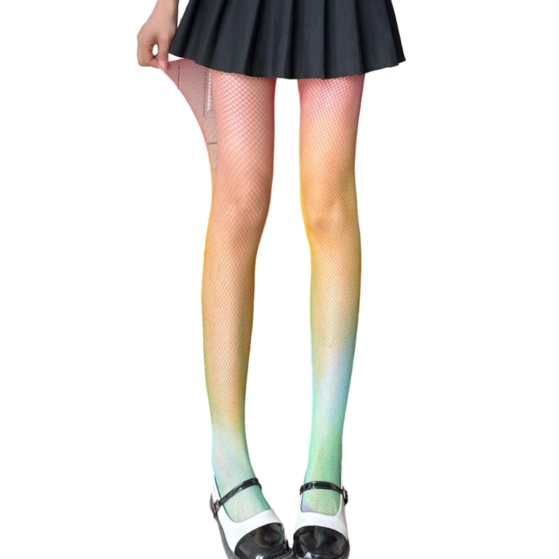 Sexy-Rainbow-Colorful-Fishnet-Tights-for-Women-Candy-Color-Hollow-Lace ...