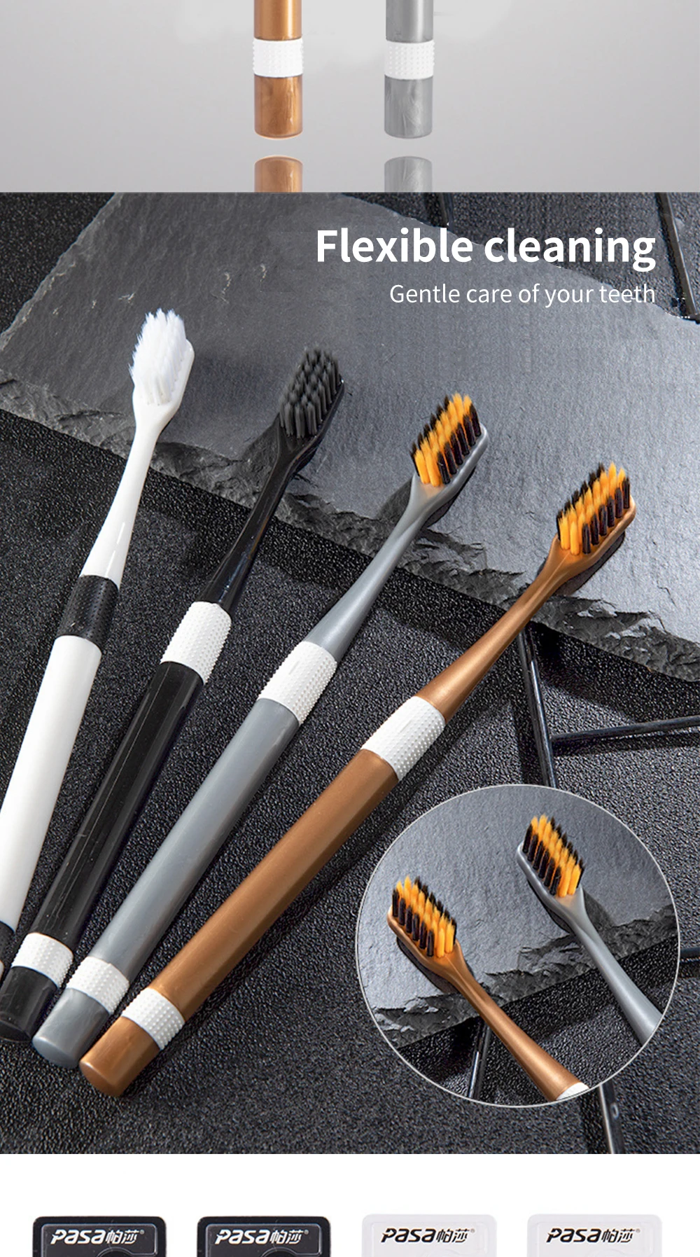 2pcs soft bristle toothbrushes for men and women Couple toothbrushes ...