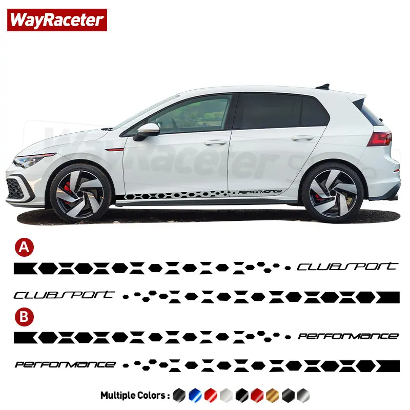 2-Pcs-Door-Side-Skirt-Stripe-Sitcker-GTI-Clubsport-Performance-Carbon ...