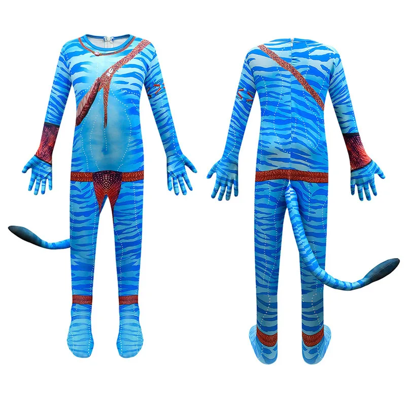 Kids Children Avatar Jake Sully Cosplay Costume Jumpsuit Mask Outfits ...