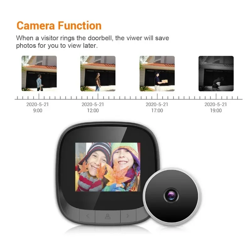 2-4-LCD-Screen-Electronic-Door-Viewer-Bell-IR-Night-Door-Peephole ...