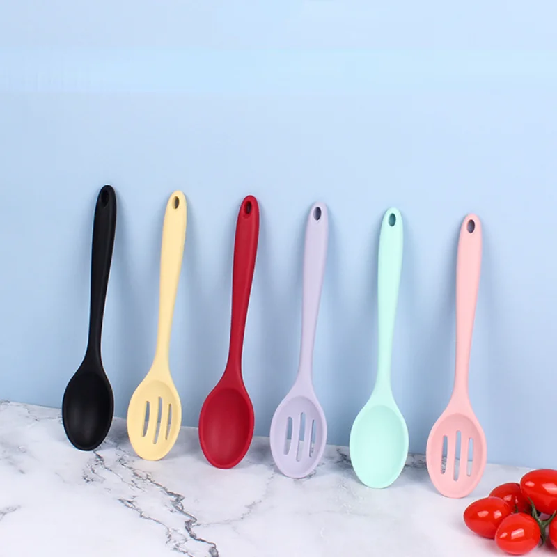 Silicone-leaking-spoon-Household-Deep-Container-Scoop-Tableware-Spoon ...
