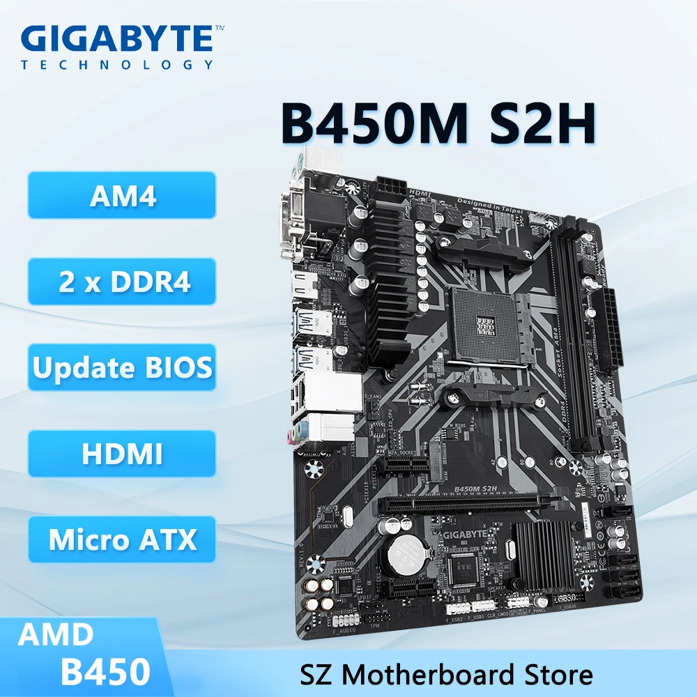GIGABYTE B450M S2H B450 motherboard memoria ram ddr4 CPU AM4 compatible ...