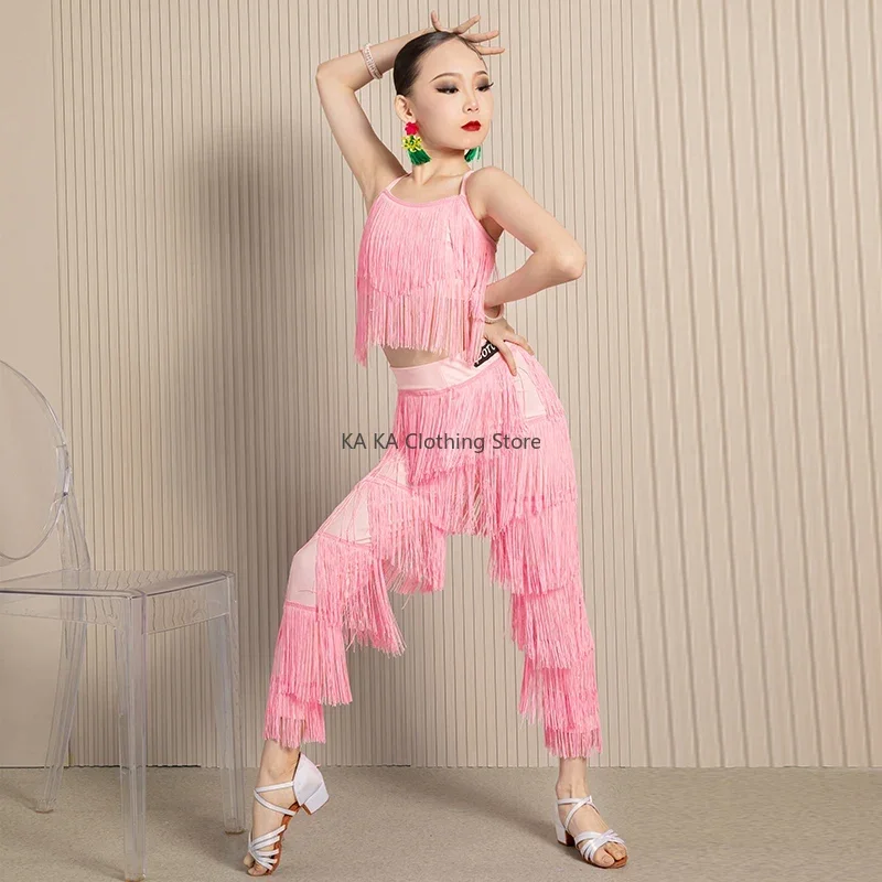 Samba-Salsa-Rumba-Dance-Clothes-Child-Tassels-Ballroom-Latin-Dance-Costume-Girls-Cha-Cha-Tango ...