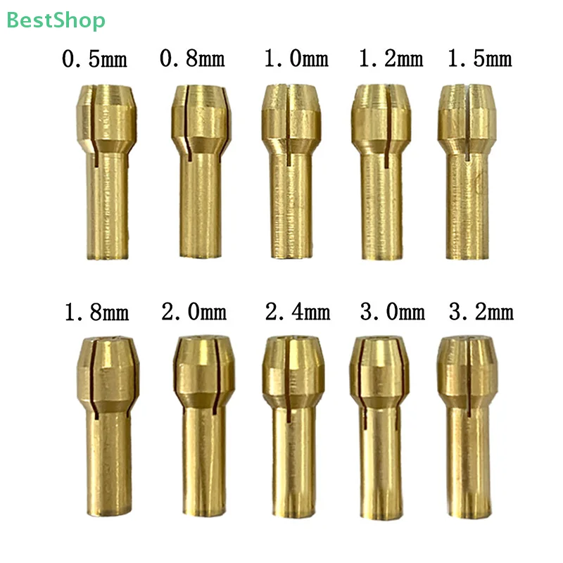 10Pcs/set 0.5mm-3.2mm Mini Drill Chucks Adapter Chucks For Chuck ...