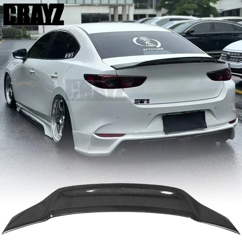 For-2020-2021-2022-2023-Mazda-3-Sedan-Car-Rear-Trunk-Real-Carbon-Fiber ...