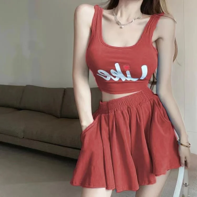 American-dopamine-with-chest-pads-casual-lady-fitness-suit-skirt-pants-summer-hot-girl-yoga ...