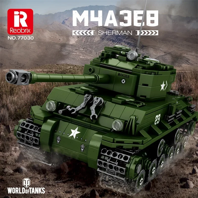 World-Of-Tanks-Series-Building-Blocks-WWII-M4A3E8-Sherman-Main-Battle ...