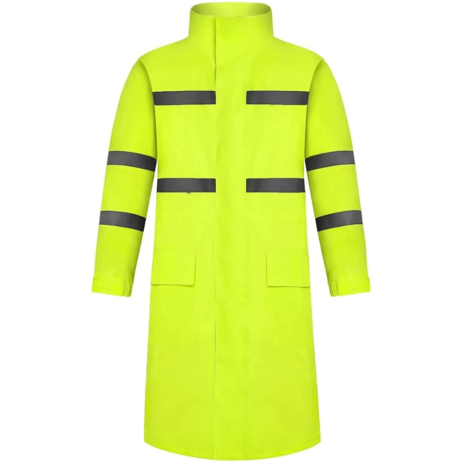 Men-s-Classic-Raincoat-Waterproof-Hi-Vis-Reflective-Long-Rain-Jacket ...
