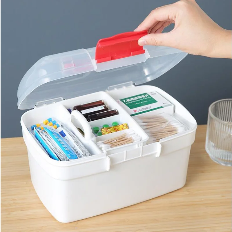 Portable-First-Aid-Kit-Storage-Organizer-Box-Plastic-Multi-Functional ...