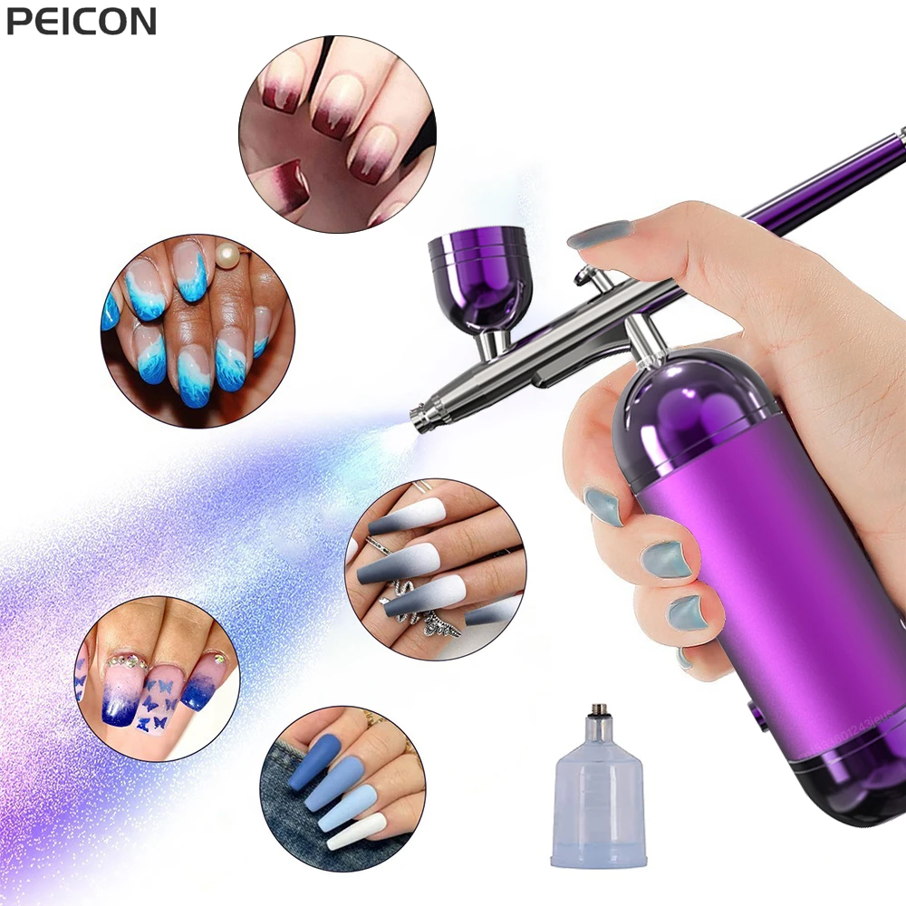 Airbrush Nail With Compressor Portable Airbrush For Nails Cake Tattoo ...