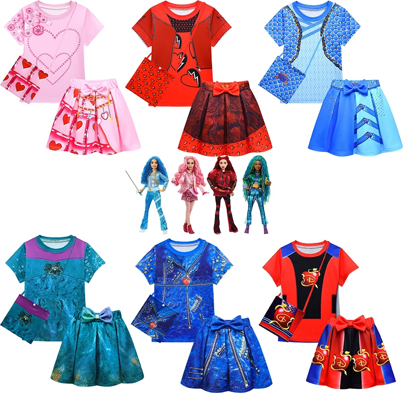 The-Rise-Princess-Red-Cartoon-Print-Descendants-Queen-Bridget-Girls ...