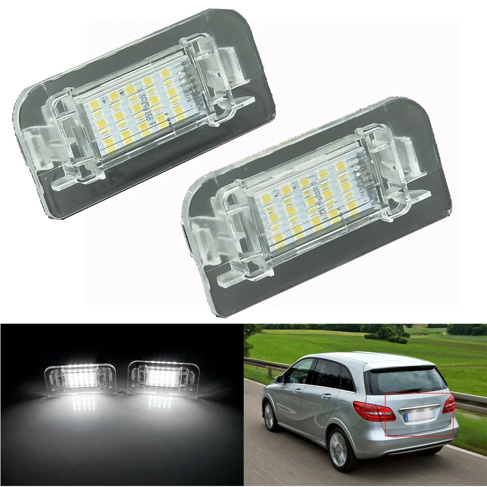2Pcs Car LED Number License Plate Lights For Mercedes Benz B-Class W246 ...