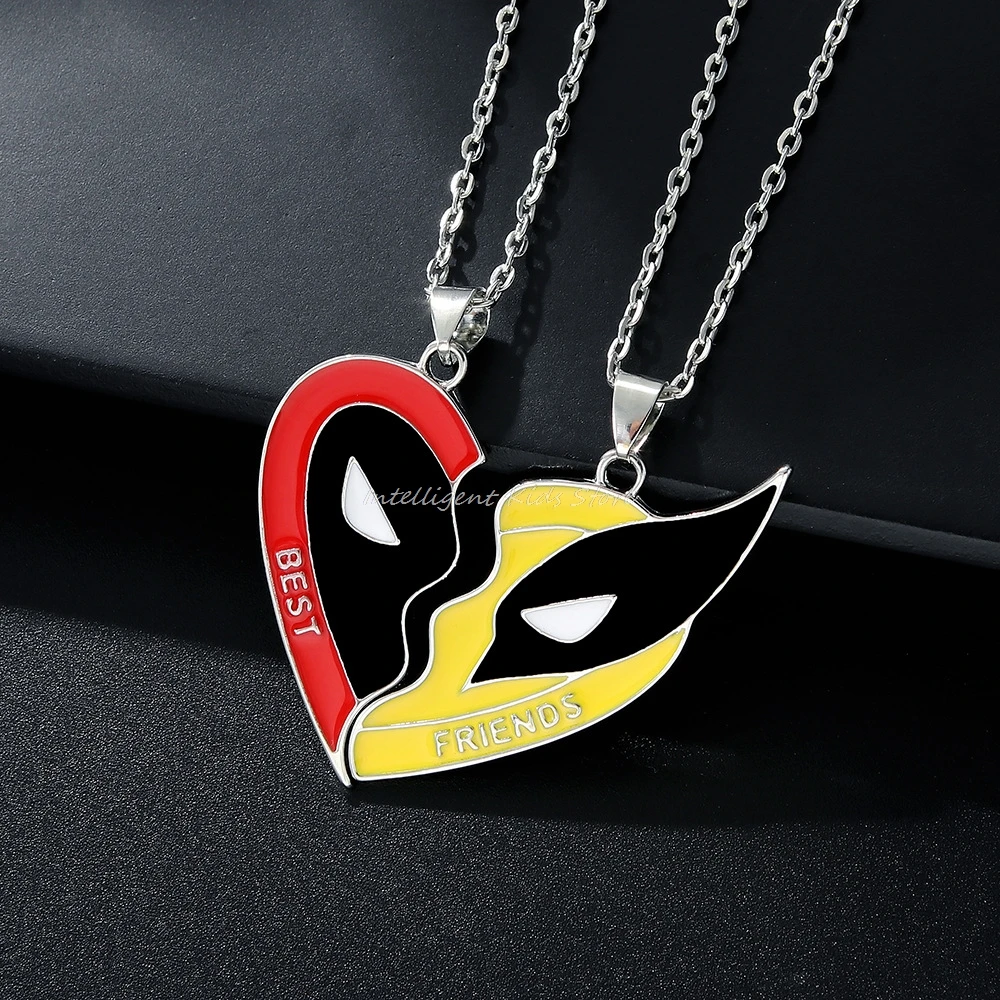 Juego-de-collar-de-Deadpool-y-Lobezno-2-piezas-mejores-amigos-coraz-n ...