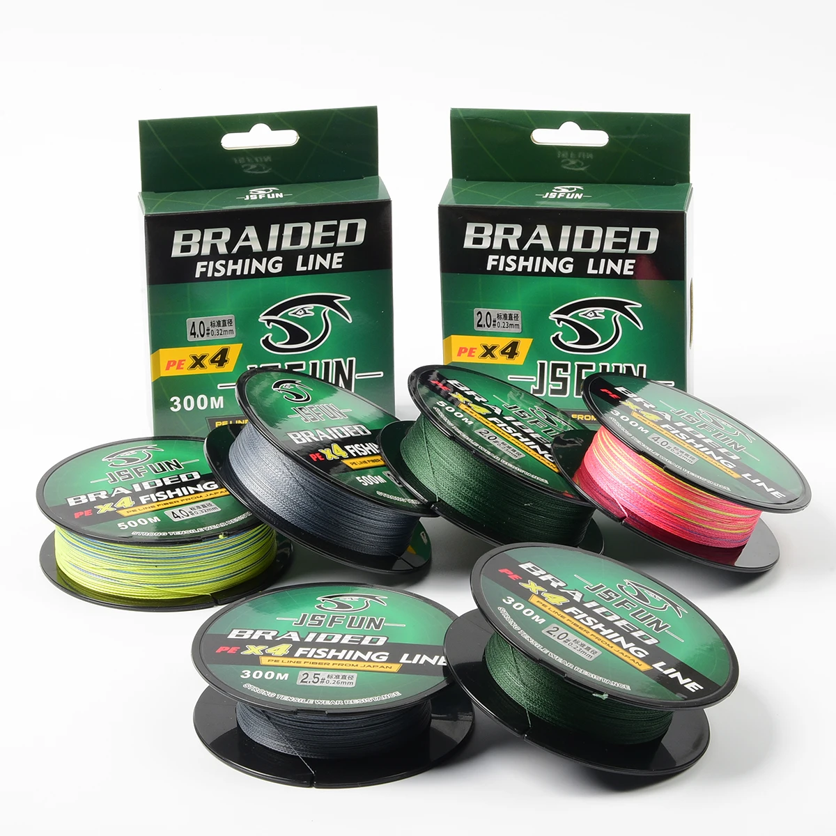 JSFUN-300M-4-Strands-Braided-Wire-Coating-Fishing-Line-Pound-Count-15LB ...