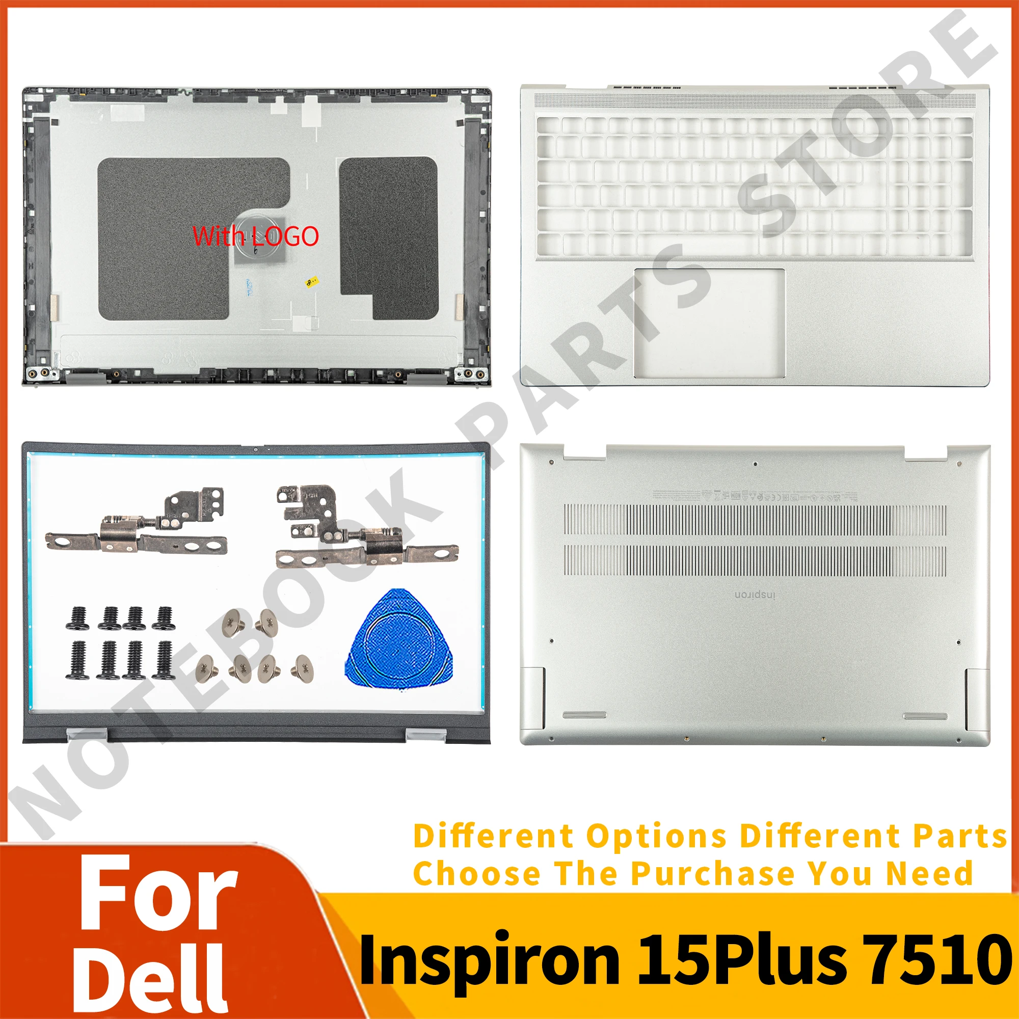 NEW-Parts-For-Dell-Inspiron-15-Plus-7510-LCD-Back-Cover-Palmrest-Bottom ...