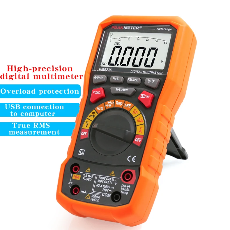 PEAKMETER-PM8236-True-RMS-Auto-Range-High-Precision-Digital-Multimeter ...