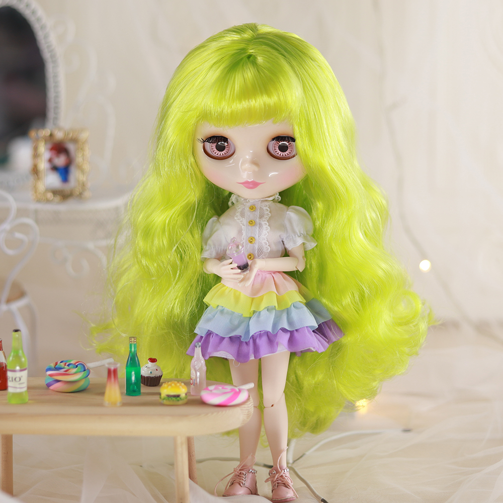 Amara – Premium Custom Neo Blythe Doll with Green Hair, White Skin ...