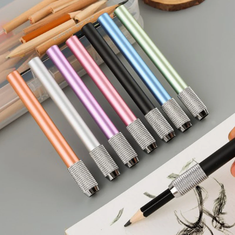 7pcs-Colorful-Metal-Pencil-Extender-Pencil-Protection-Writing-Tool ...