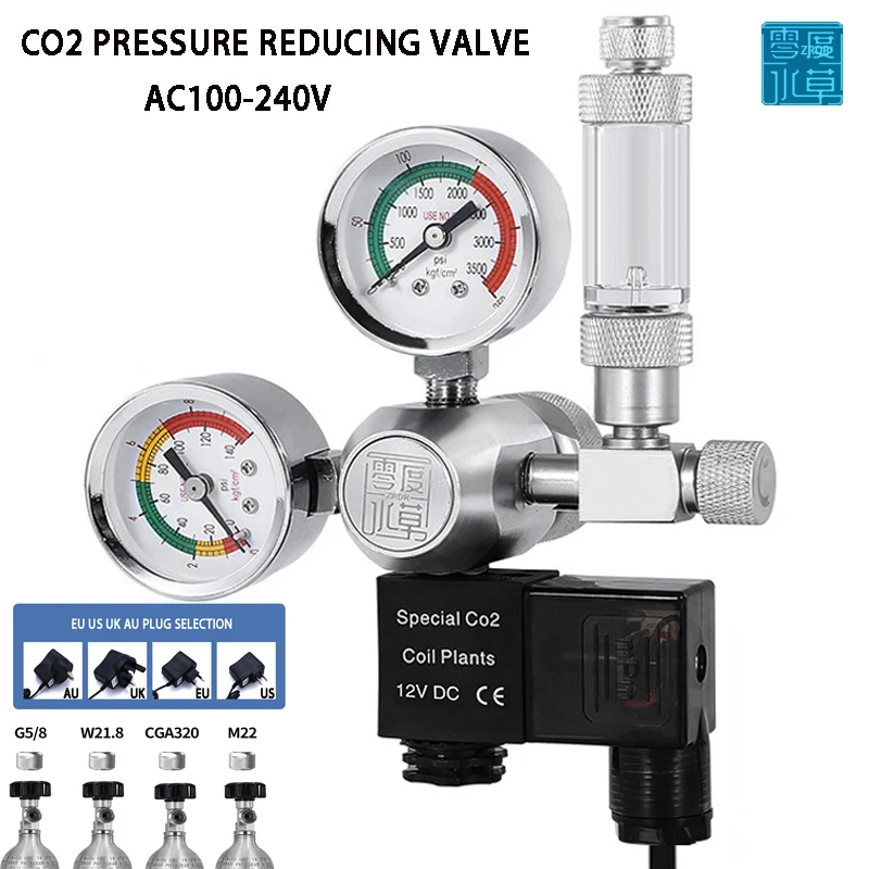 DIY Aquarium CO2 Regulator Magnetic Solenoid Kit Check Valve Fish Tank ...