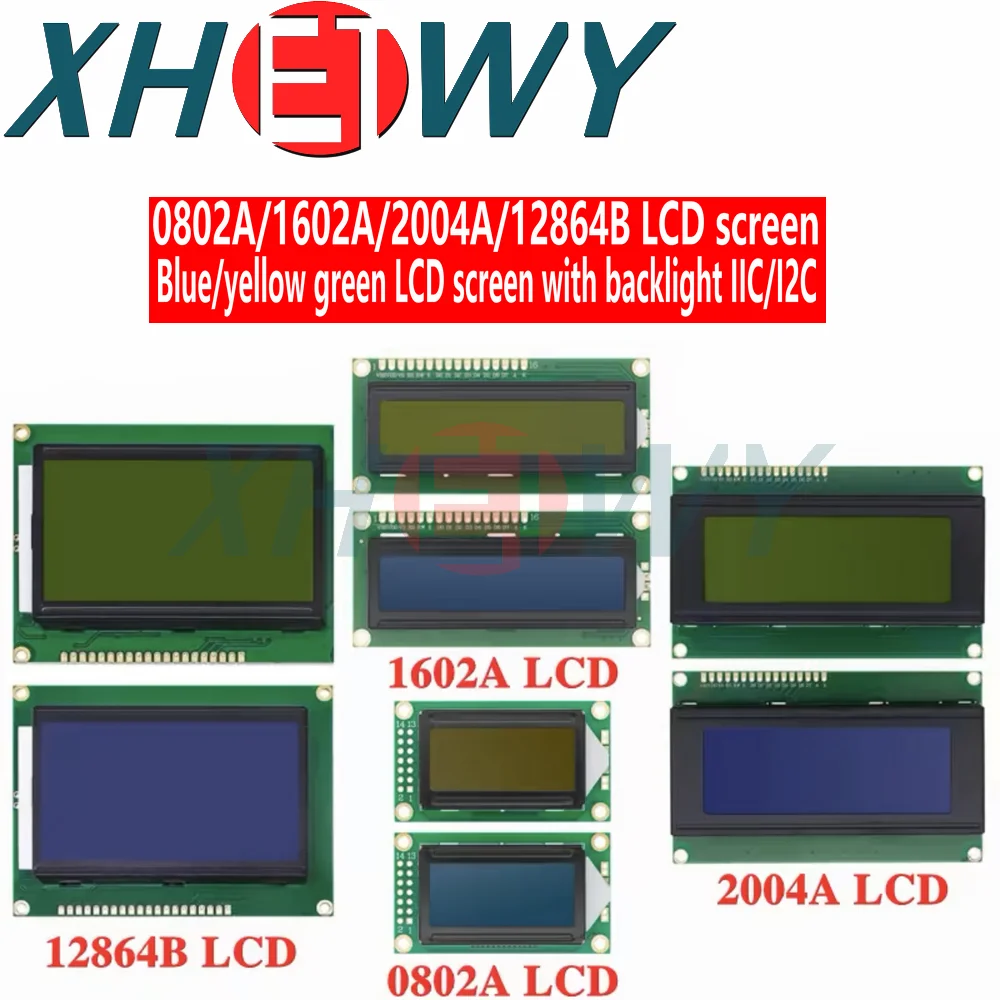 LCD Module 0802A 1602A 2004A 12864B LCD1602 Display Module IIC I2C 3.3V ...