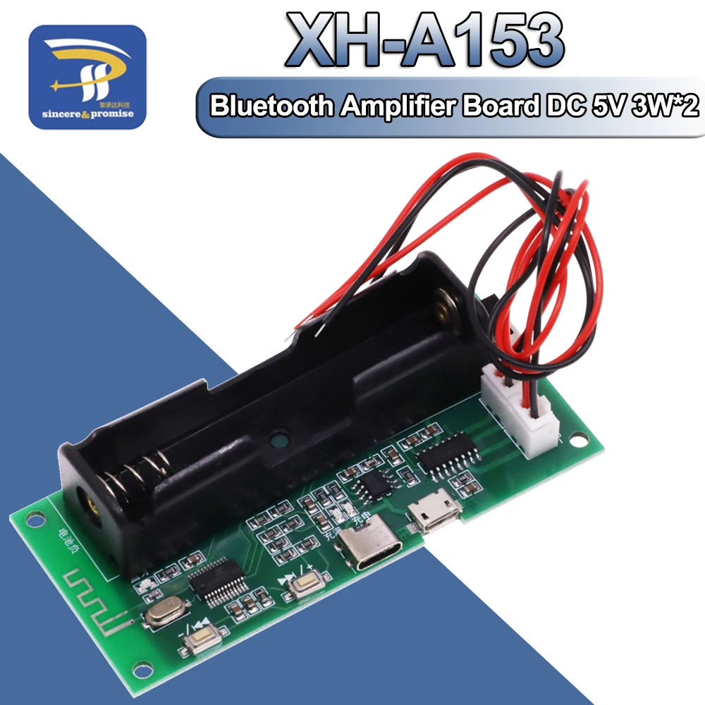 XH-A153-Bluetooth-Amplifier-Board-TYPE-C-Micro-DC-5V-3W-2-2-0-Channel ...