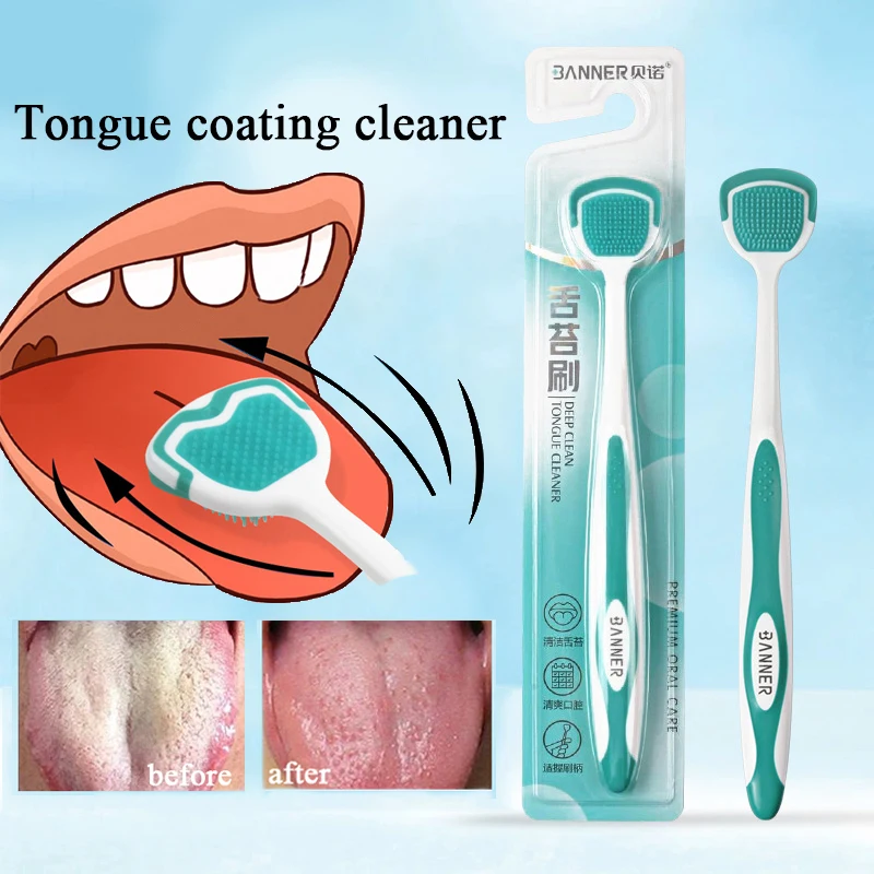 1PCS-Silicone-Tongue-Scraper-With-Non-slip-Handle-Fresher-Breath-Tongue ...